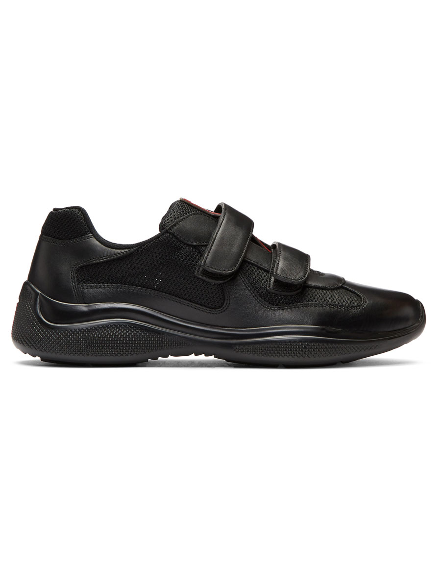 PRADA Black Mesh & Leather Velcro Sneakers · VERGLE PRADA Black Mesh & Leather Velcro Sneakers · VERGLE